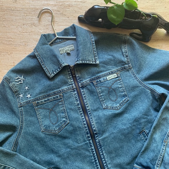 Max Studio | Jackets & Coats | Max Studio Silver Shooting Star Denim ...